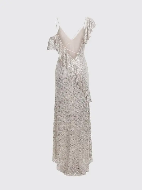 SELF-PORTRAIT One-shoulder Rhinestone Long Evening Gown With Slit