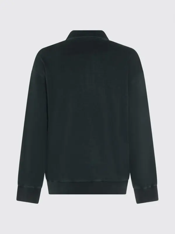 Carhartt Work In Progress Long-sleeved Cotton Polo Shirt With Zip Closure - Black