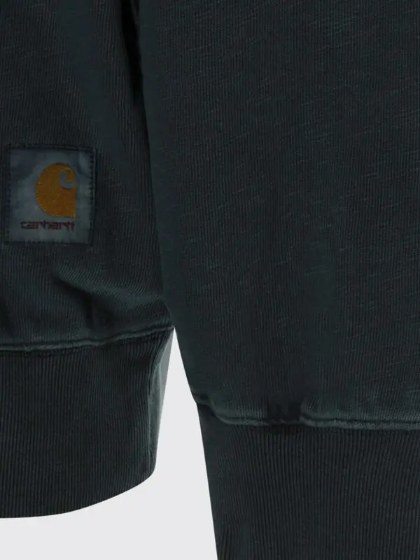 Carhartt Work In Progress Long-sleeved Cotton Polo Shirt With Zip Closure - Black