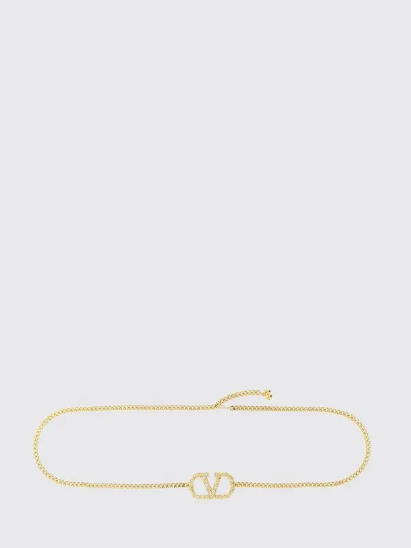 Valentino Garavani Vlogo Signature Crystal Chain Belt - Gold