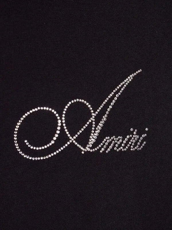 Amiri Cotton T-shirt With Rhinestone Logo And Dropped Shoulders