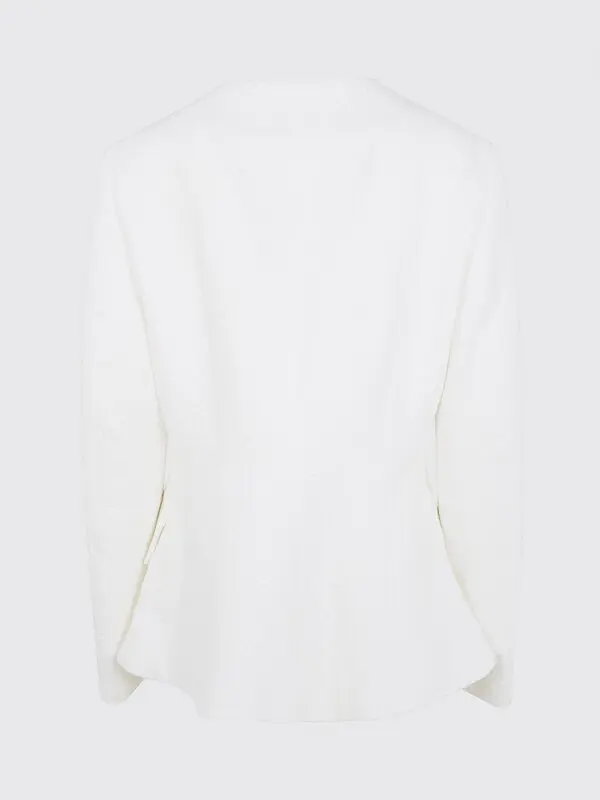 TOTEME Cropped Crew Neck Cotton Jacket With Concealed Closure
