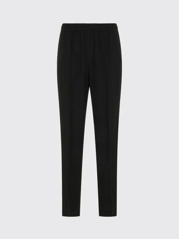 Fabiana Filippi Slim Fit Wool Blend Trousers With Monile Detail - Black