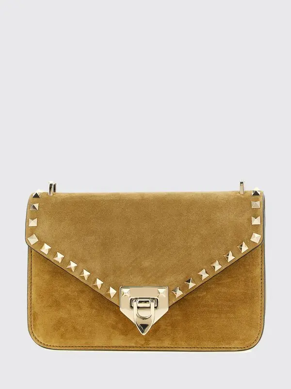 Valentino Garavani Rockstud Suede Mini Crossbody Bag - Beige
