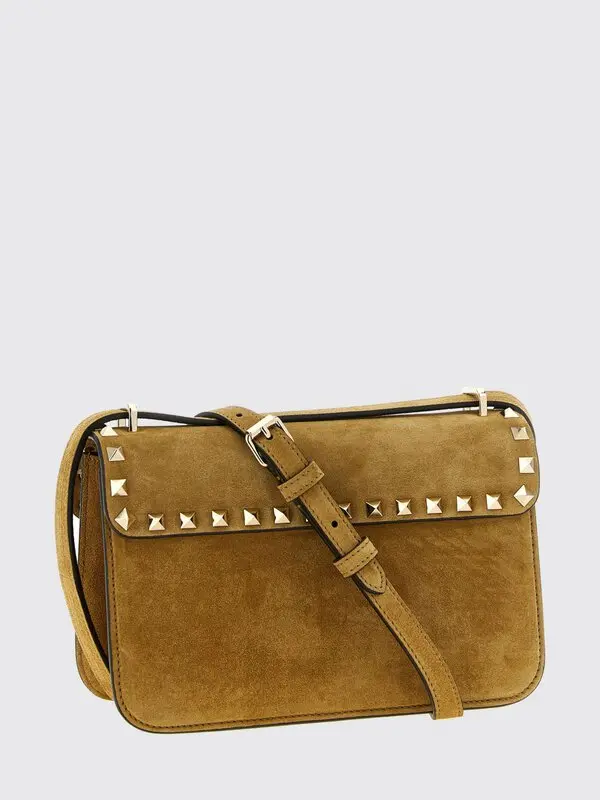 Valentino Garavani Rockstud Suede Mini Crossbody Bag - Beige