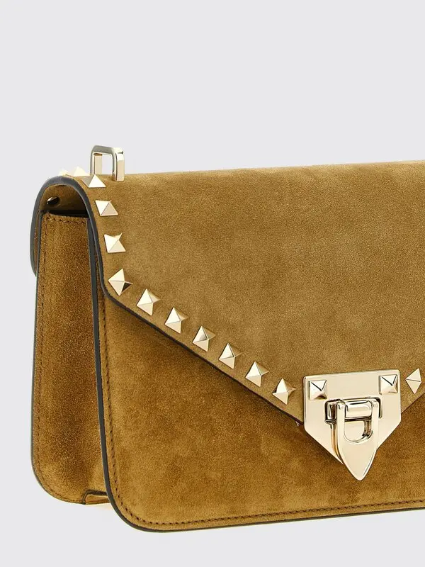 Valentino Garavani Rockstud Suede Mini Crossbody Bag - Beige