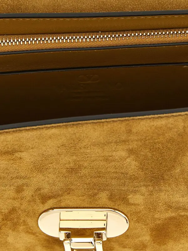 Valentino Garavani Rockstud Suede Mini Crossbody Bag - Beige