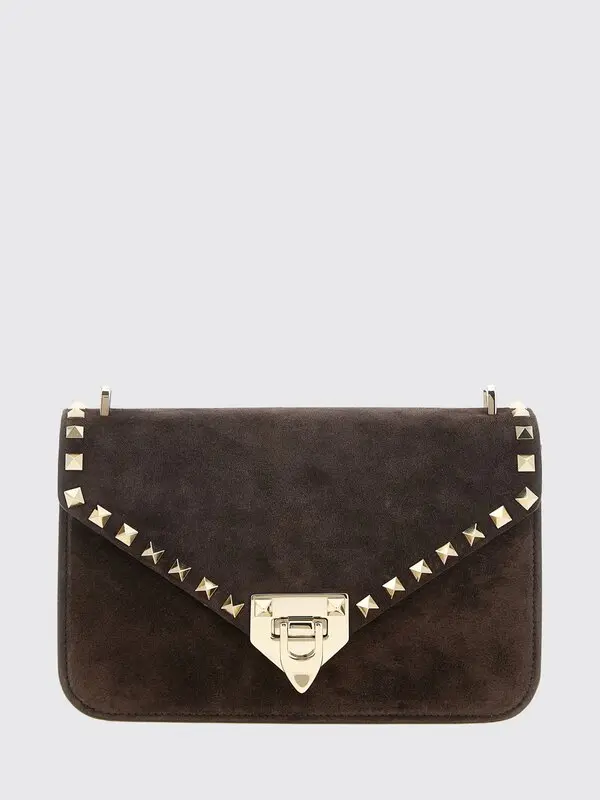 Valentino Garavani Rockstud Suede Mini Crossbody Bag - Brown