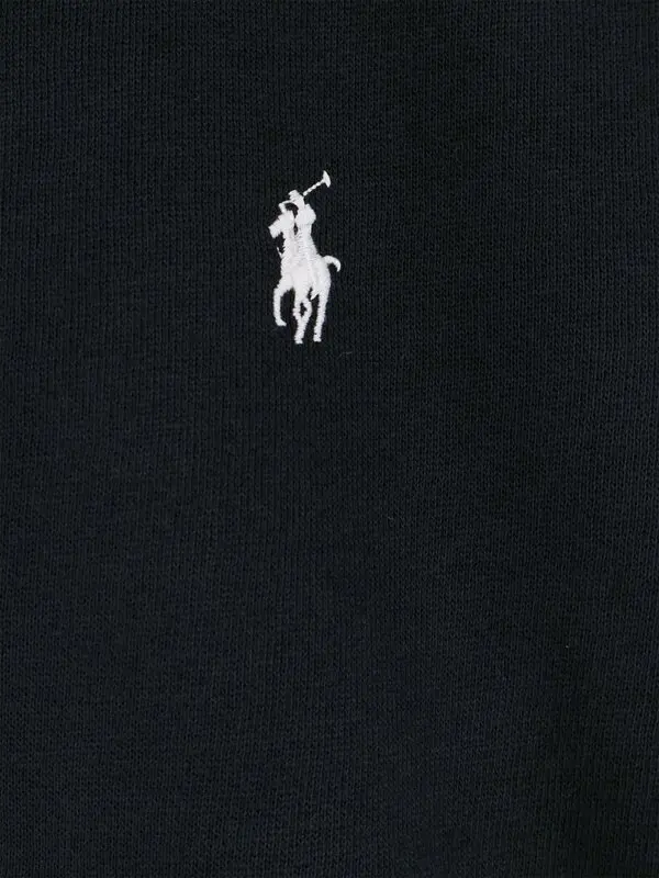 Polo Ralph Lauren Cotton Blend Zip-up Hoodie With Embroidered Logo - Black