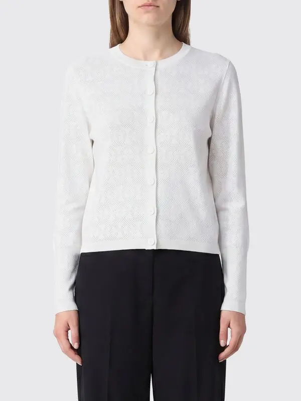 Tory Burch Viscose Blend Jumper With Double T Logo - White