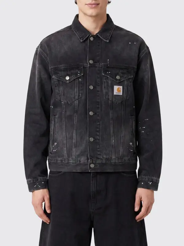 Carhartt Work In Progress Helston Abstract Print Denim Jacket - Black