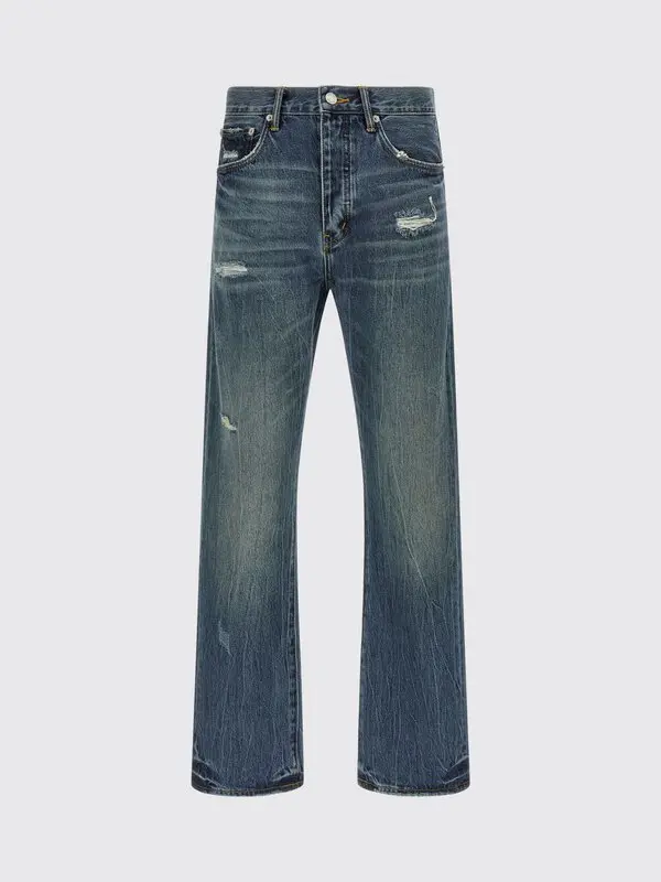 PURPLE BRAND Mid-rise Slim Fit Skinny Jeans In Distressed Cotton Denim
