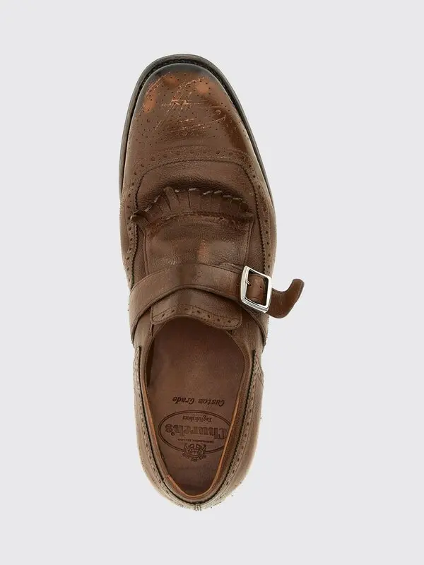 Church's Shangai Vintage Leather Monk Strap Shoes With Fringe