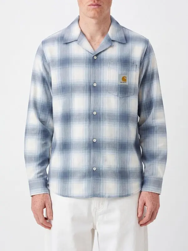Carhartt Work In Progress Check Cotton Shirt With Cuban Collar