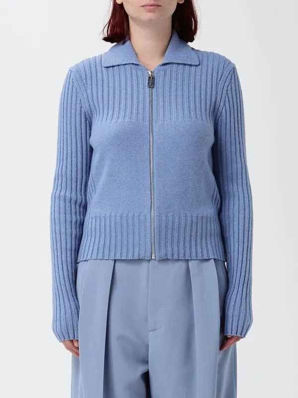 Victoria Beckham Ribbed Wool And Cashmere Zip Cardigan - Ocean