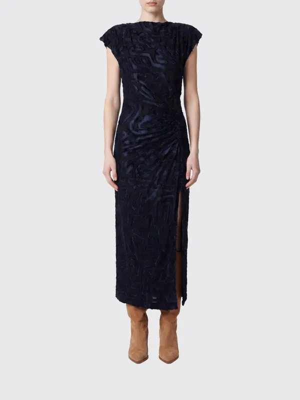 Isabel Marant Étoile Ladan Sleeveless Padded-shoulder Midi Sheath Dress - Blue