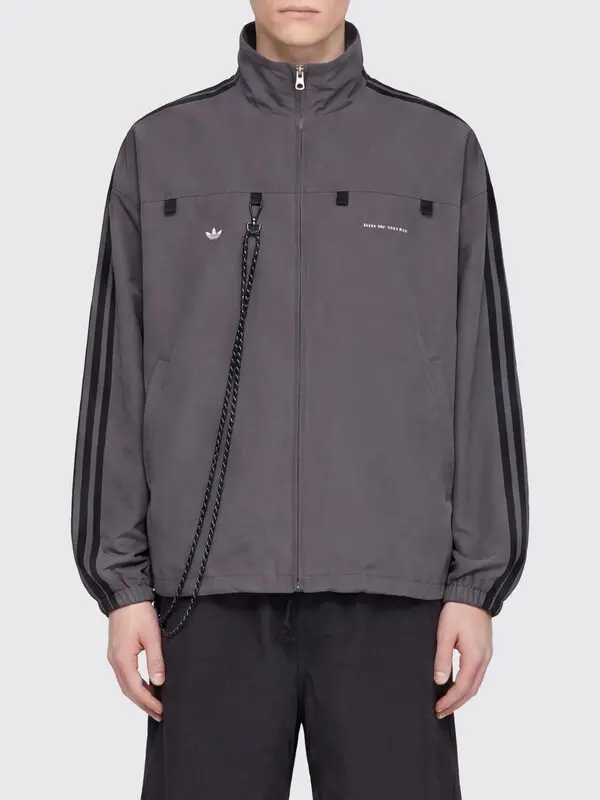 ADIDAS ORIGINALS High-neck Zip-up Sweatshirt In Recycled Technical Fabric - Grey