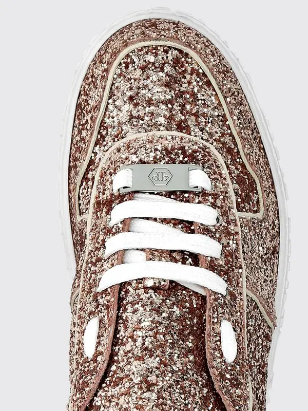 Philipp Plein Glitter Technical Fabric Low Top Sneakers With Embroidery