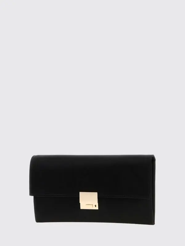 TOM FORD Rectangular Silk Clutch With Metallic Snap Closure And Engraved Logo - Black