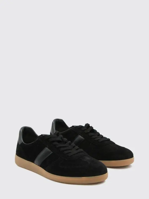 TOM FORD Suede Bovine Leather Low Top Sneakers With Rear Logo - Black