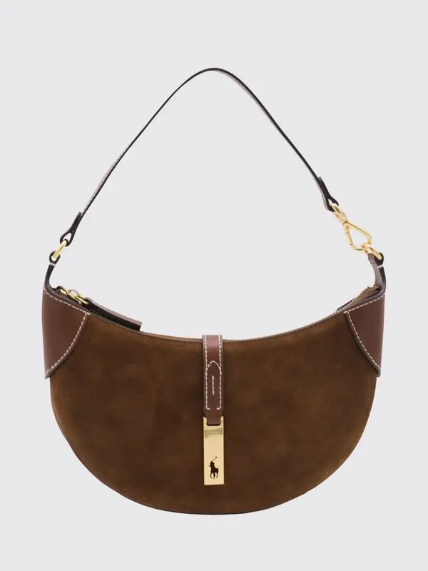 Polo Ralph Lauren Suede Shoulder Bag With Zip Closure - Leather