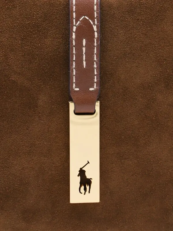 Polo Ralph Lauren Suede Shoulder Bag With Zip Closure