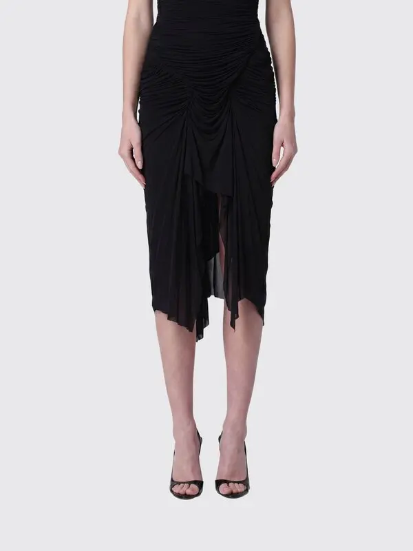 FRANCESCO MURANO Draped Asymmetrical Midi Skirt In Stretch Viscose