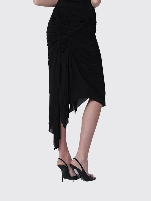FRANCESCO MURANO Draped Asymmetrical Midi Skirt In Stretch Viscose
