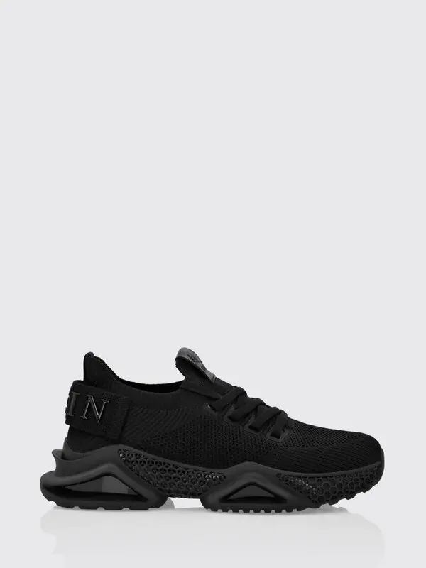 Philipp Plein Crochet Knit Low-top Sneakers With Elasticated Ankle And Logo - Black 2