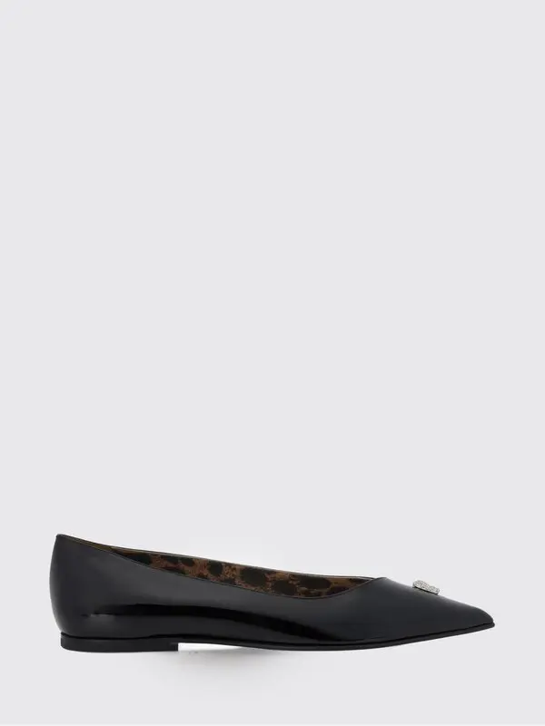 Philipp Plein Patent Leather Ballet Flats With Skull Appliqu