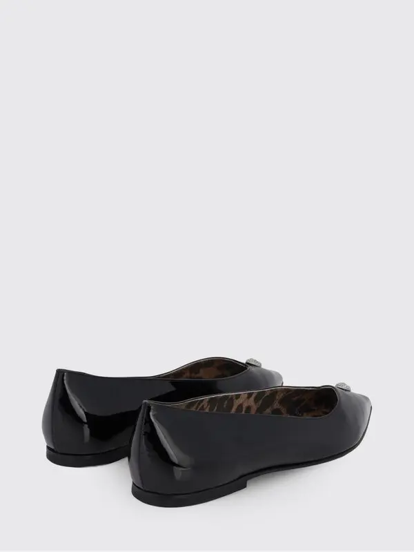 Philipp Plein Patent Leather Ballet Flats With Skull Appliqu
