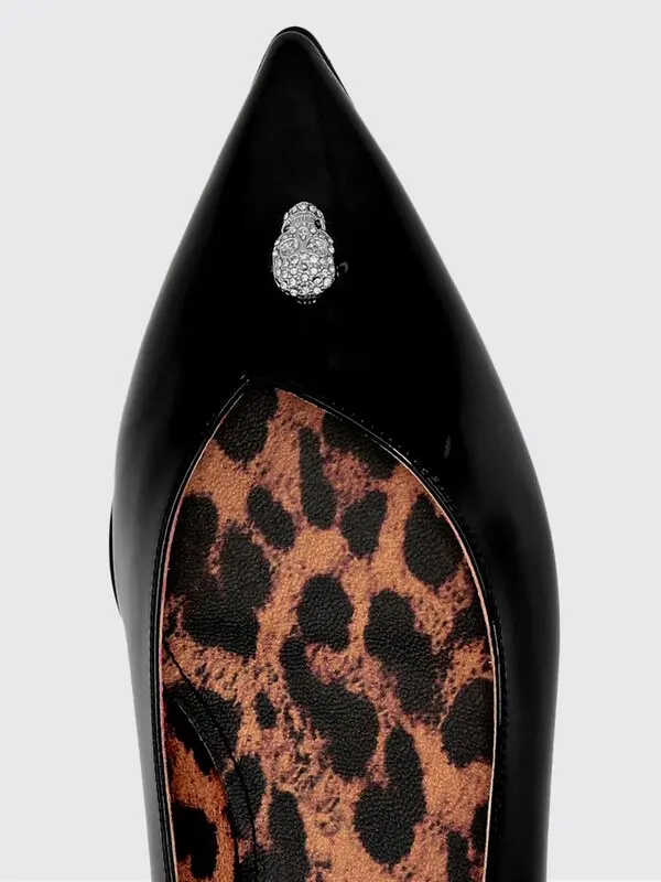 Philipp Plein Patent Leather Ballet Flats With Skull Appliqu