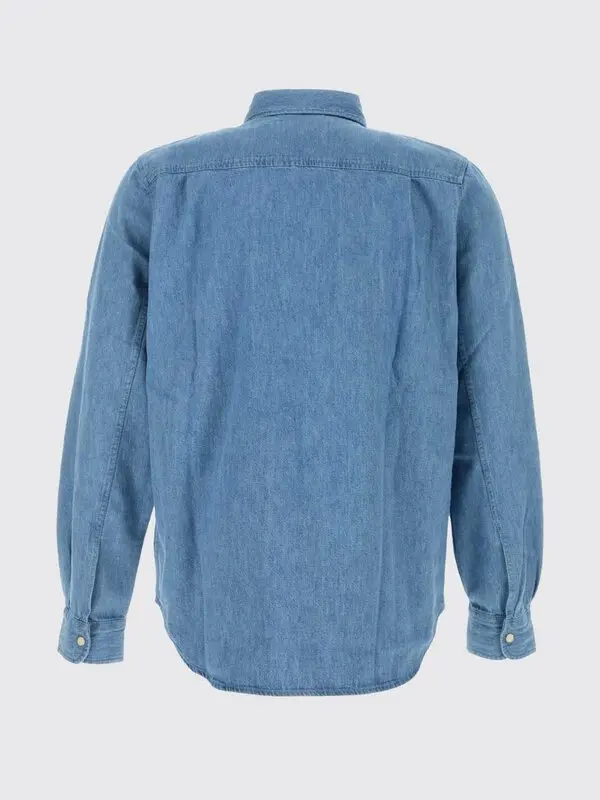 Closed Slim Fit Shirt In Cotton And Hemp Denim With French Collar