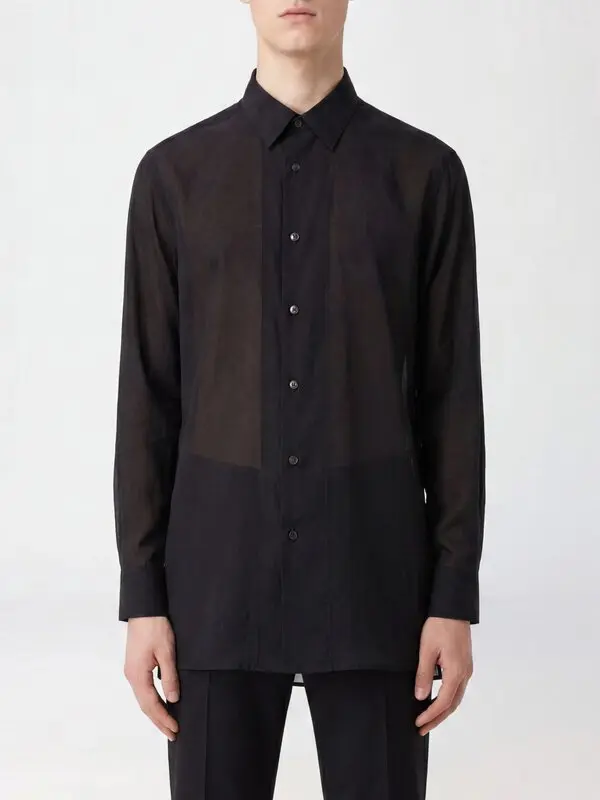 Y’s Classic Shirt In Cellulose With French Collar And Long Sleeves