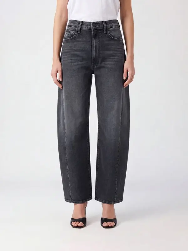 MOTHER The Half Pipe High-waisted Baggy Jeans In Cotton Denim - Grey
