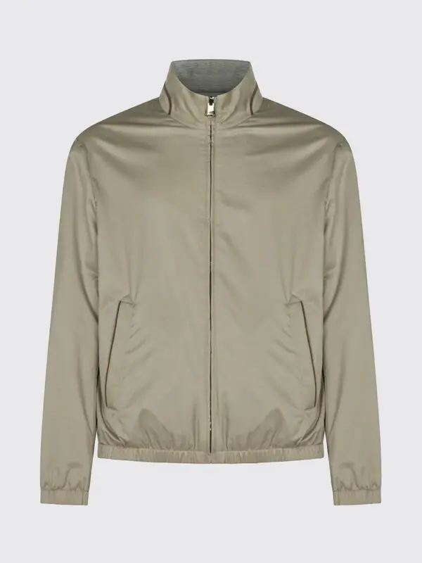 Canali Polyester Bomber Jacket With A High Neck And Elasticated Cuffs
