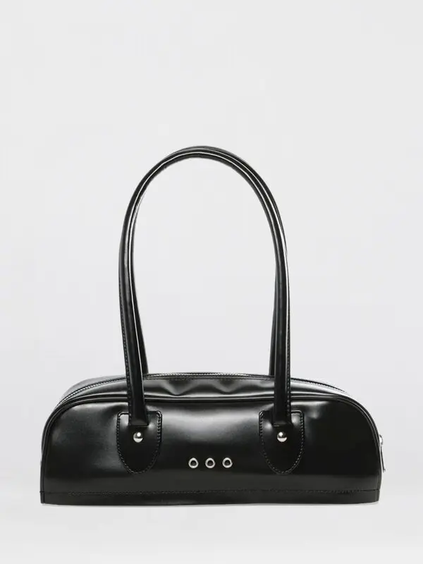 Comme Des Garçons Calfskin Leather Shoulder Bag With Metal Eyelets