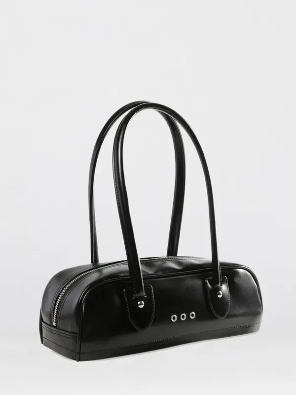 Comme Des Garçons Calfskin Leather Shoulder Bag With Metal Eyelets