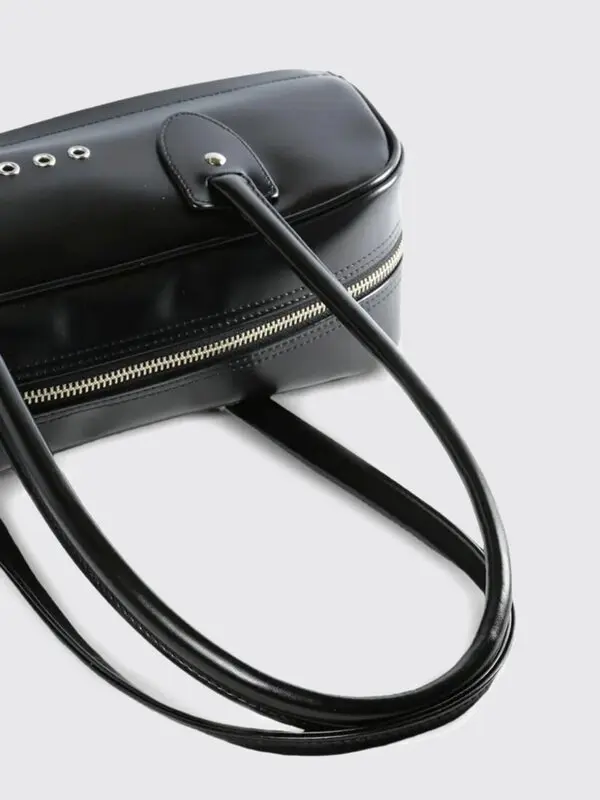 Comme Des Garçons Calfskin Leather Shoulder Bag With Metal Eyelets