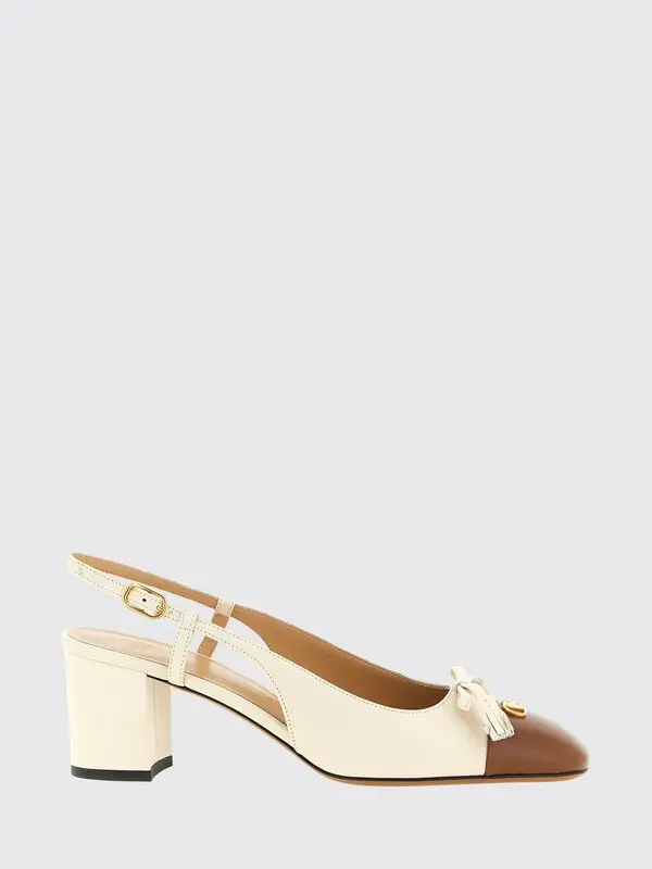 Valentino Garavani Valet Du Roi Bicolour Leather Slingback Court Shoes With Vlogo - Black