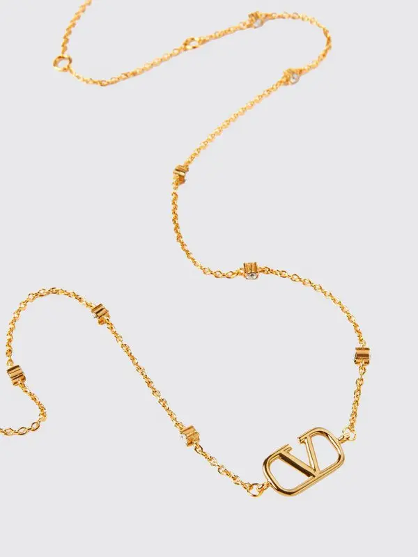 Valentino Garavani Vlogo Signature Pendant Brass Necklace