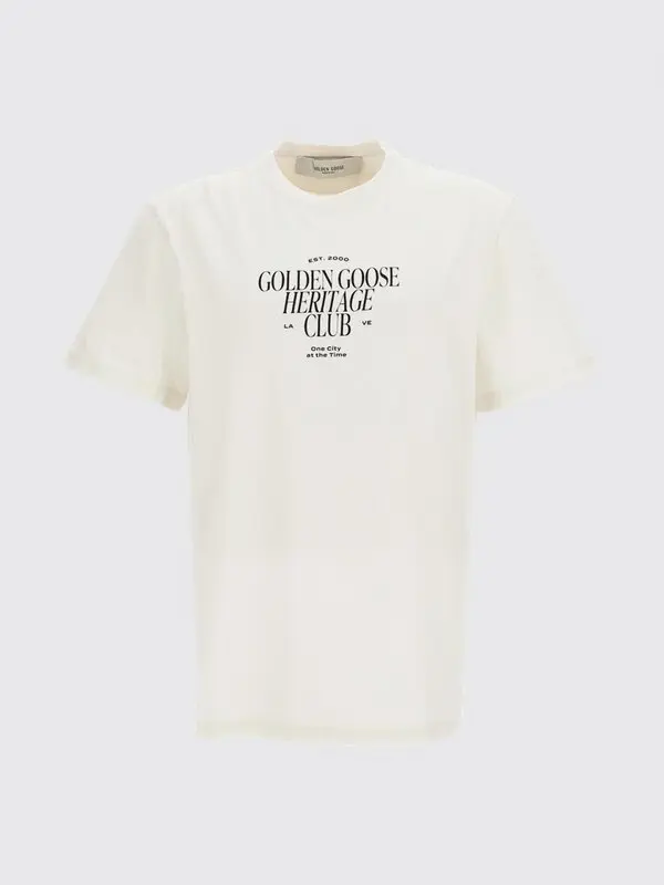 GOLDEN GOOSE Crewneck Cotton T-shirt With Printed Logo