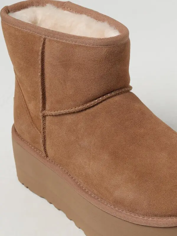 UGG Classic Mini Platform Suede And Wool Ankle Boots - Hazel