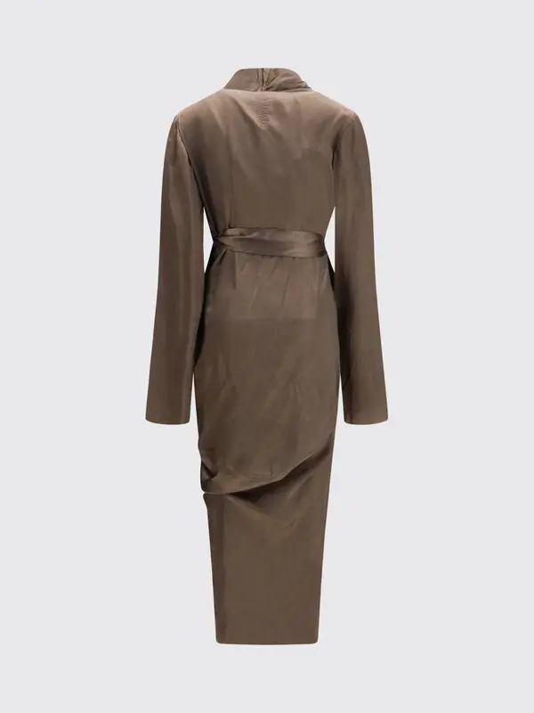 Rick Owens Midi Wrap Shirt Dress In Cupro