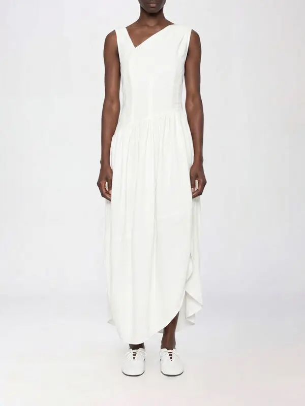 NAMACHEKO Asymmetrical Off-the-shoulder Midi Dress In Ramie And Viscose - White