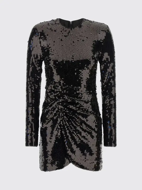 ROTATE BY BIRGER CHRISTENSEN All-over Sequin Embellished Long-sleeved Mini Dress - Black