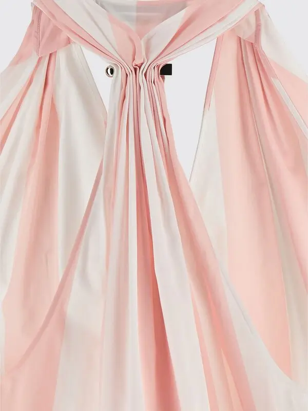 Jacquemus Norma Striped Cotton Off-the-shoulder V-neck Top - Pink