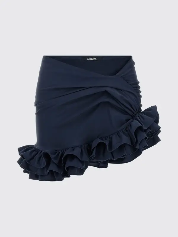Jacquemus Asymmetrical Crêpe Mini Skirt With Ruffles And Low Waist