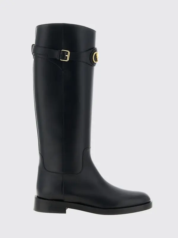 Valentino Garavani Knee-high Vlogo Signature Boots In Calfskin Leather