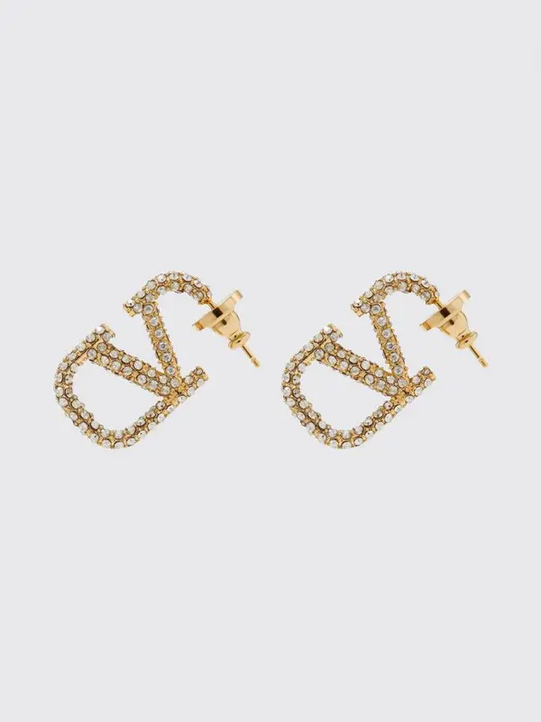 Valentino Garavani Vlogo Signature Crystal-embellished Pendant Earrings - Gold